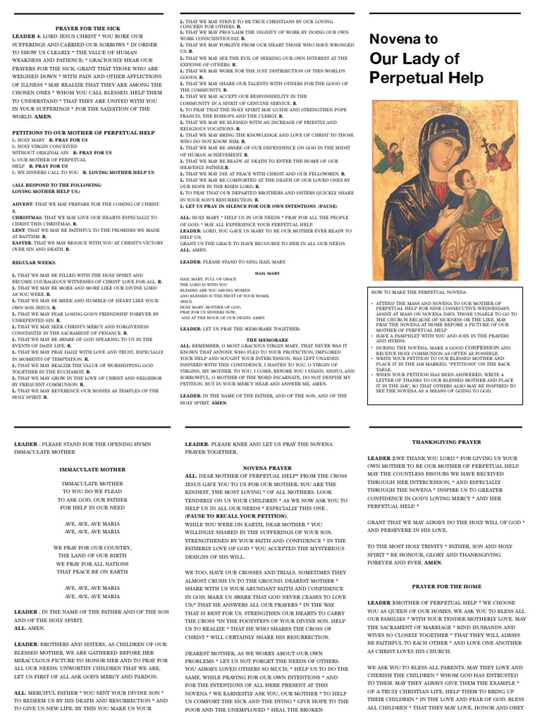 Our Lady of Perpetual Help: Novena To | PDF | Mary, Mother Of Jesus ...