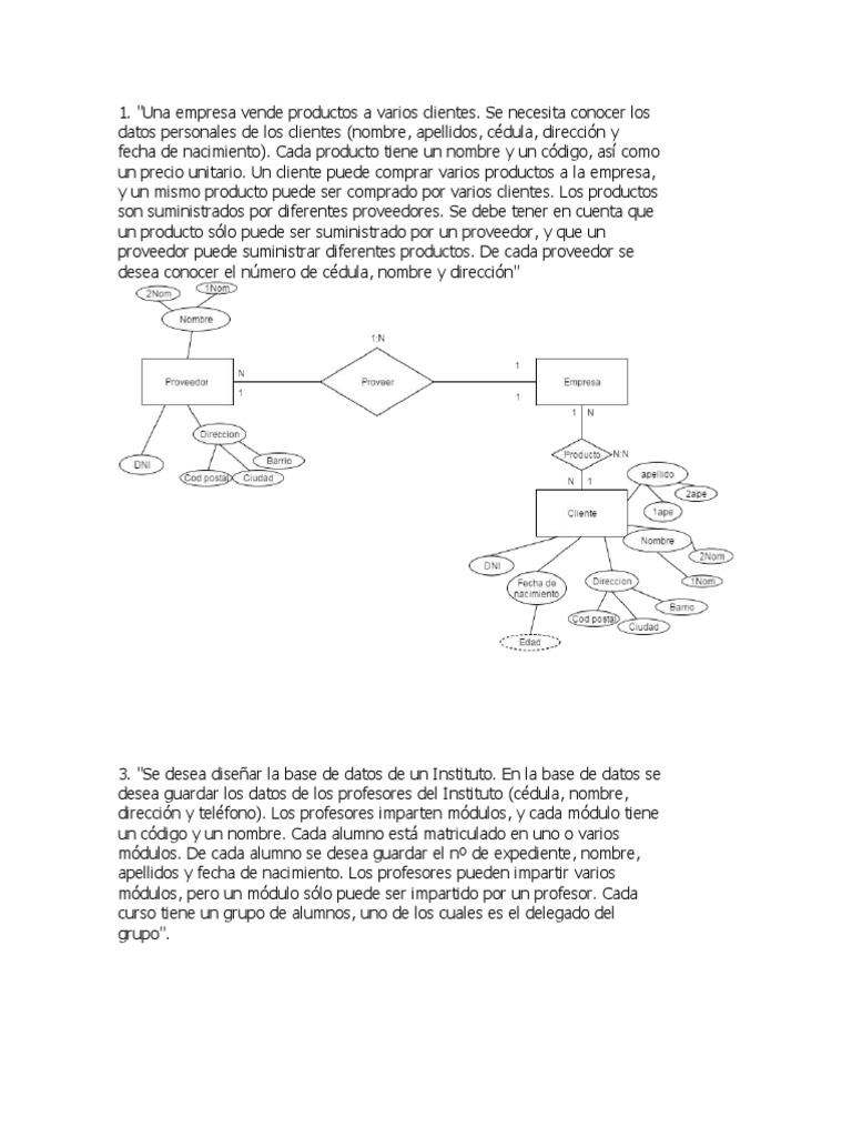 Actividad Diagramas MER | PDF | Base de datos relacional | Bases de datos