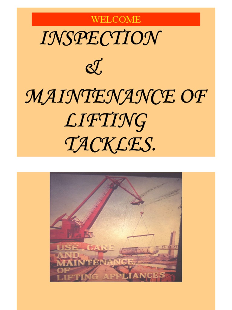 Inspection of Lifting Tackles | PDF | Rope | Crane (Machine)