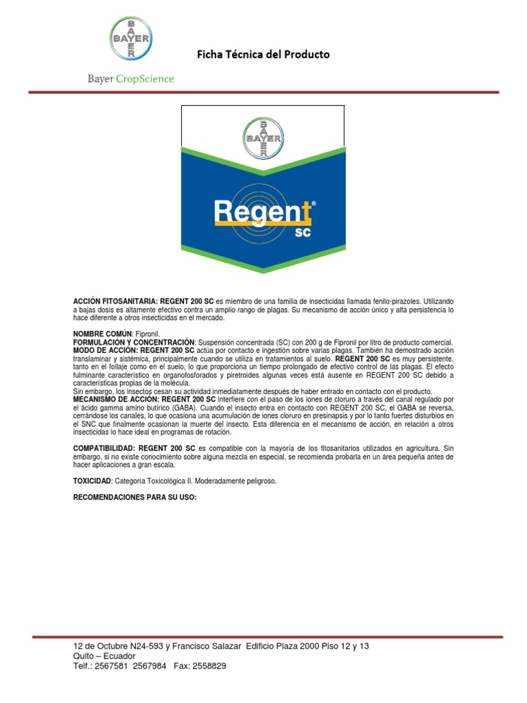 Regent PDF | PDF | Insecticida | Ácido gamma-aminobutírico
