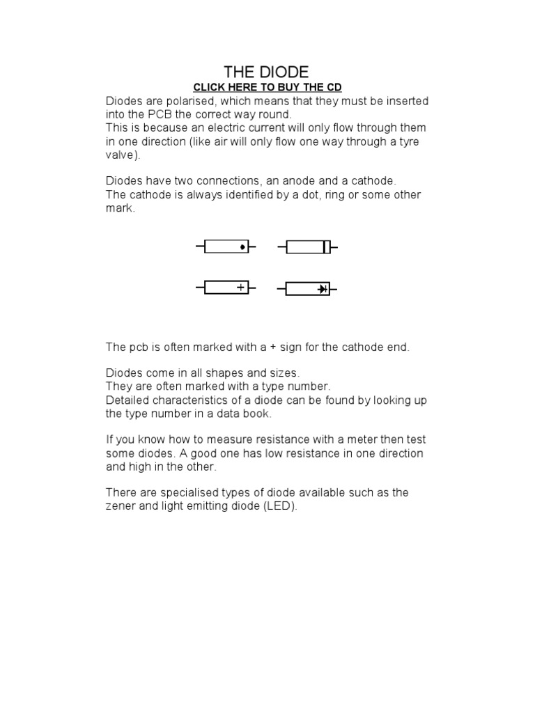 The Diode: Click Here To Buy The CD | PDF | Rectifier | Bipolar ...