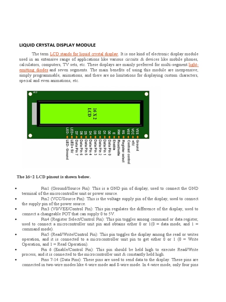LCD Stands For Liquid Crystal Display Light-Emitting Diodes | PDF ...