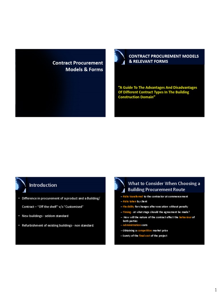 Procurement Models | PDF | General Contractor | Procurement