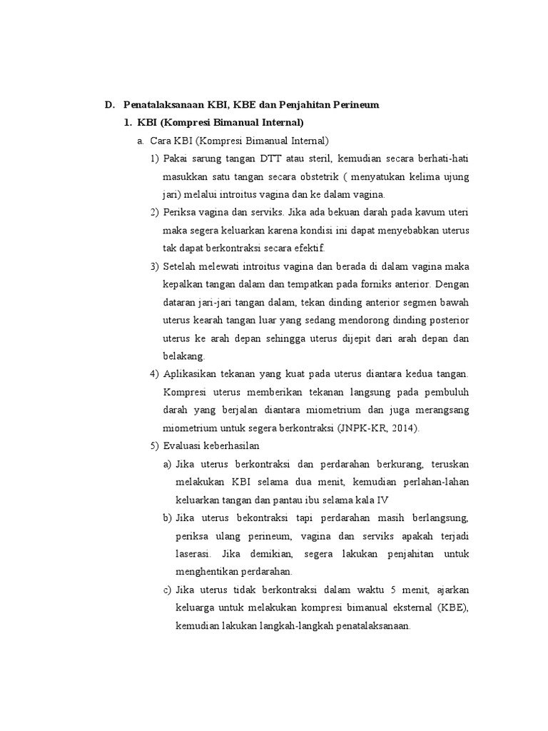Penatalaksanaan KBI Dan KBE | PDF