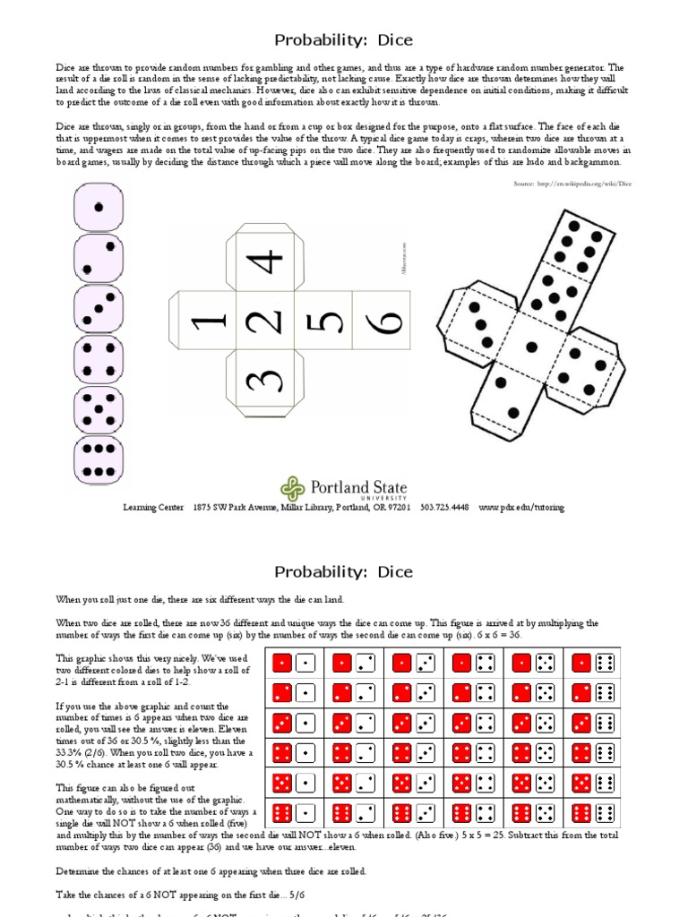 Probability: Dice | PDF | Dice | Gaming