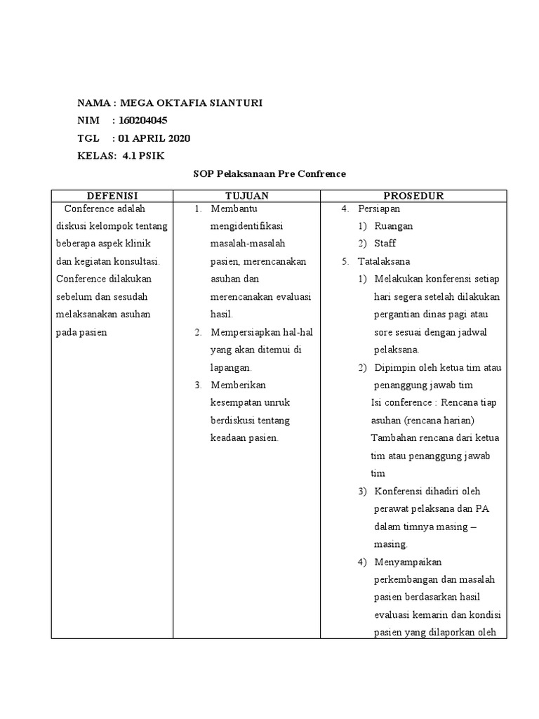 Sop Pre & Post Conference | PDF