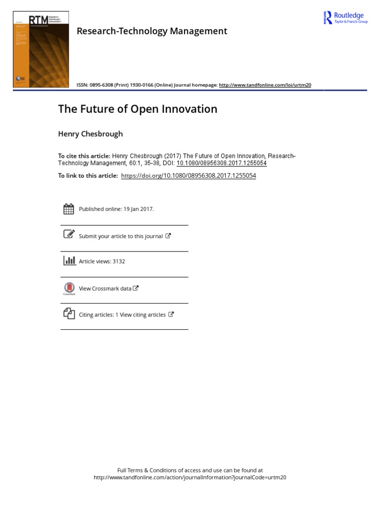 The Future of Open Innovation: Research-Technology Management ...