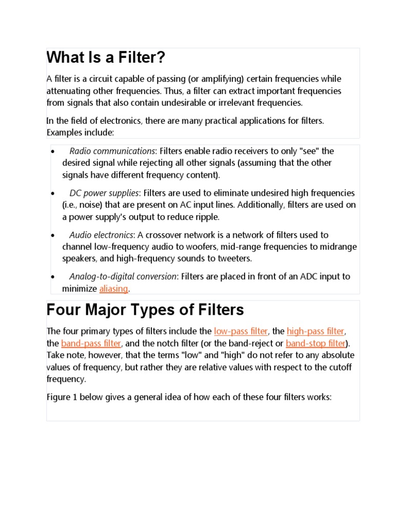 What is a Filter | PDF | Electronic Filter | Bandwidth (Signal Processing)