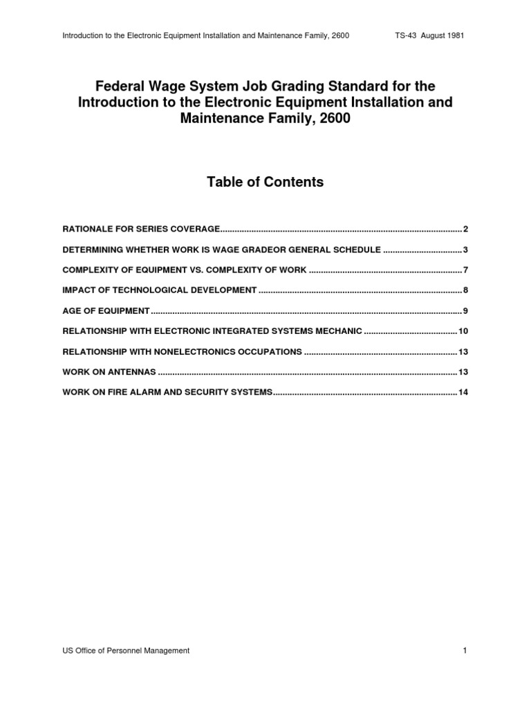 Federal Wage System Job Grading Standard For The Introduction To The ...