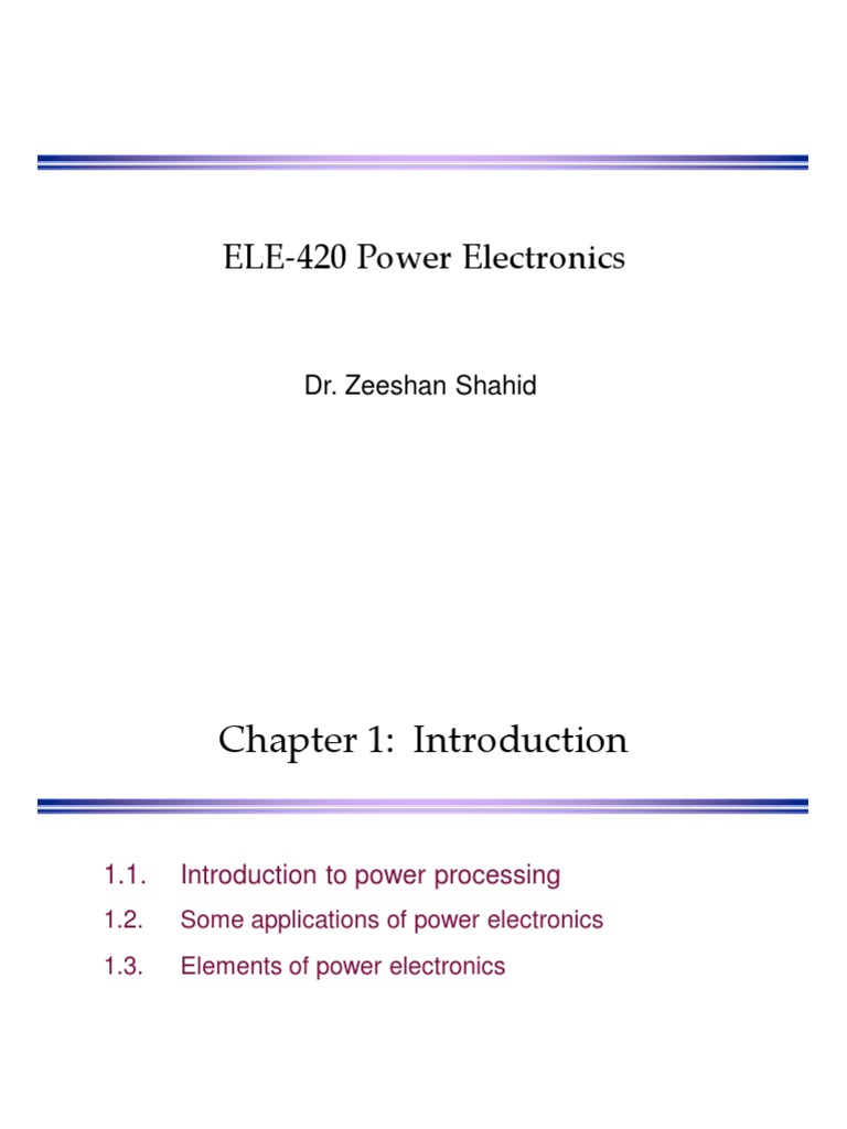 Week 1 Introduction To Power Electronics | PDF