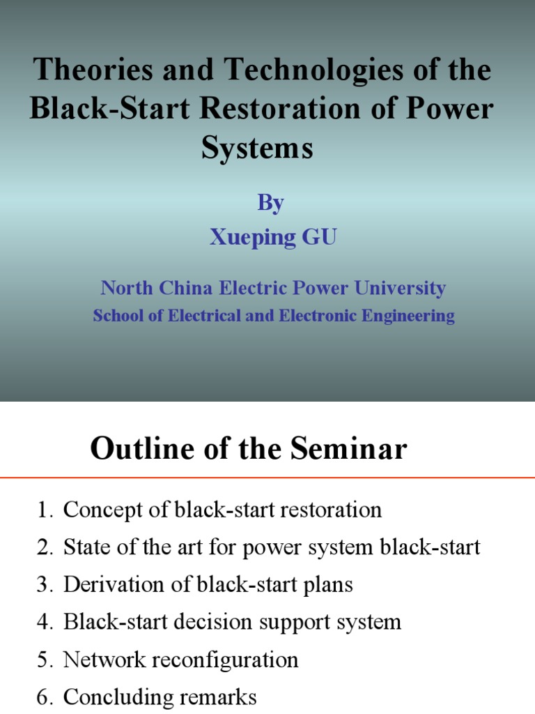 11 (Gu Xueping) Theories and Technologies of The Black-Start R | PDF ...