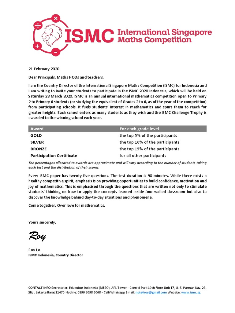 01 - ISMC 2020 Indonesia Letter | PDF
