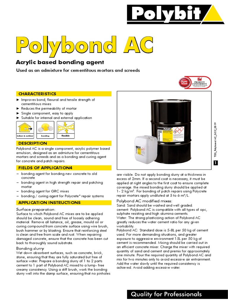 6 2 3 6 3 Polybond Ac PDF | PDF | Mortar (Masonry) | Concrete