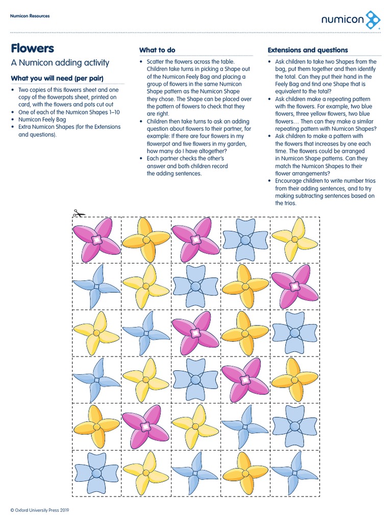 Flowers: A Numicon Adding Activity | PDF | Leisure | Teaching Mathematics