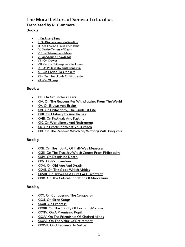 Seneca - The Moral Letters of Seneca To Lucilius | PDF | Philosophy ...