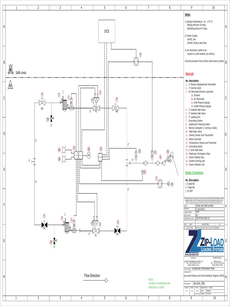 Typical Loading Arm Low Level Process and Instrumentation Diagram (P&ID ...