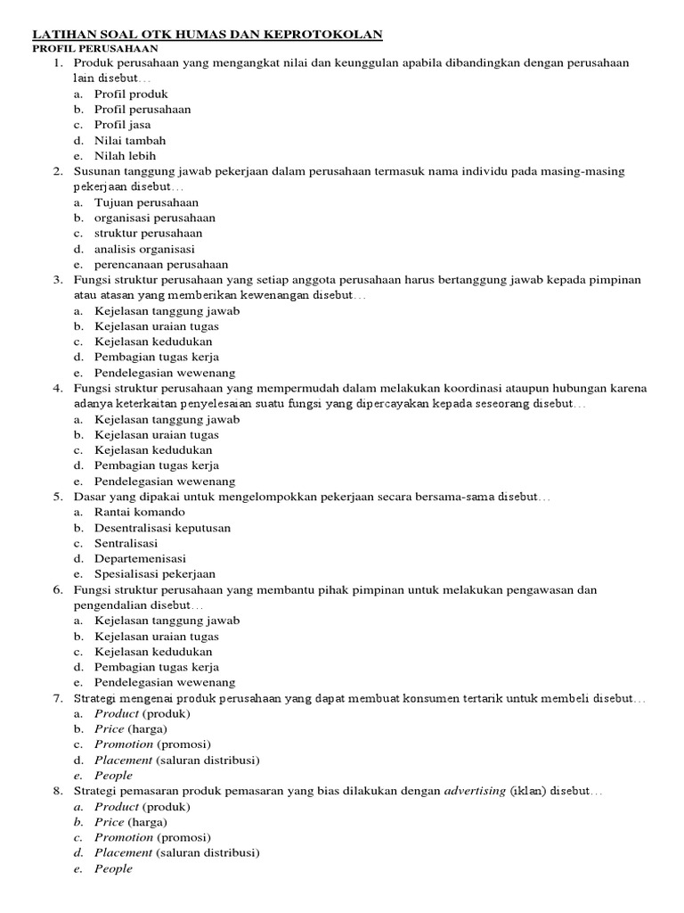 Humas Bab 7 Profil Perusahaan | PDF | Karier & Perkembangan ...