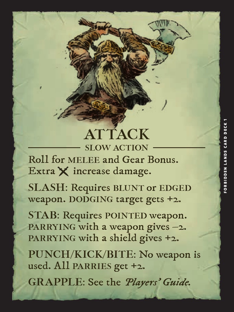 Forbidden Lands Combat Card Deck | PDF | Horses | Glove