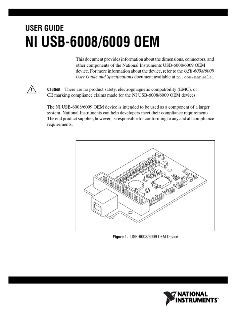 NI USB-6008/6009 OEM: User Guide | PDF | Usb | Electrical Connector