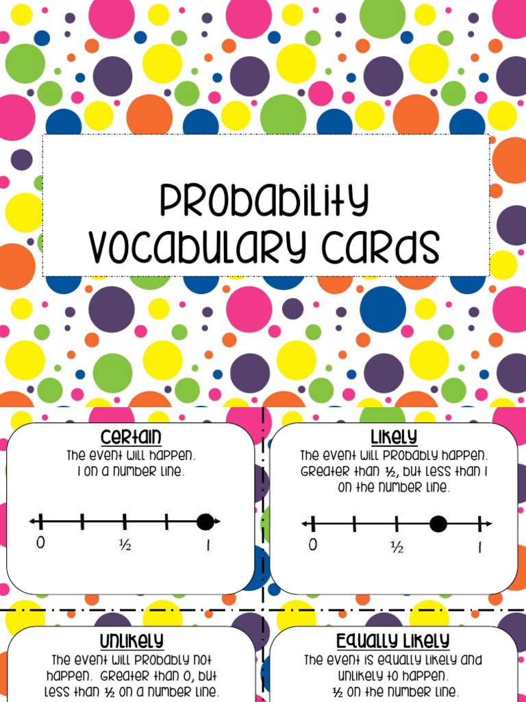 Probability Vocabulary Cards | PDF | Business