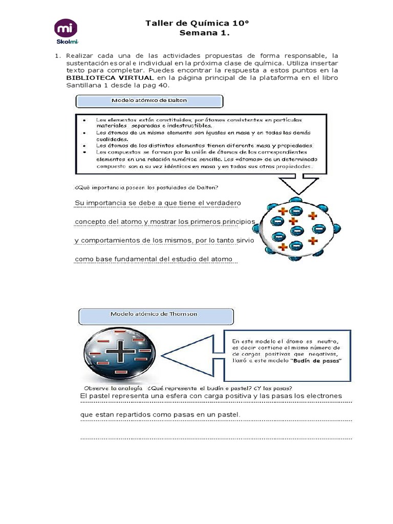 Taller Atomos Realizado | PDF | Átomos | Núcleo atómico