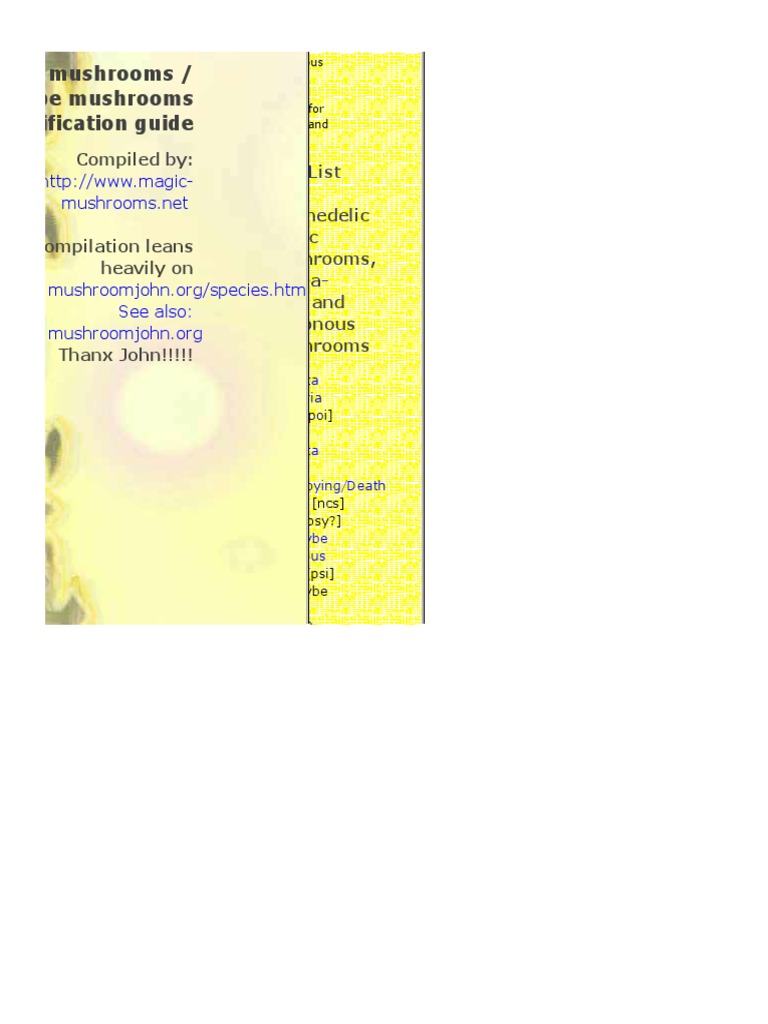 Magic Mushroom Identification Guide | PDF | Foreign Language Studies ...