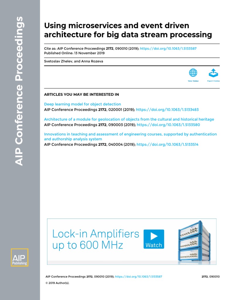 Using Microservices and Event Driven Architecture For Big Data Stream Processing | PDF ...