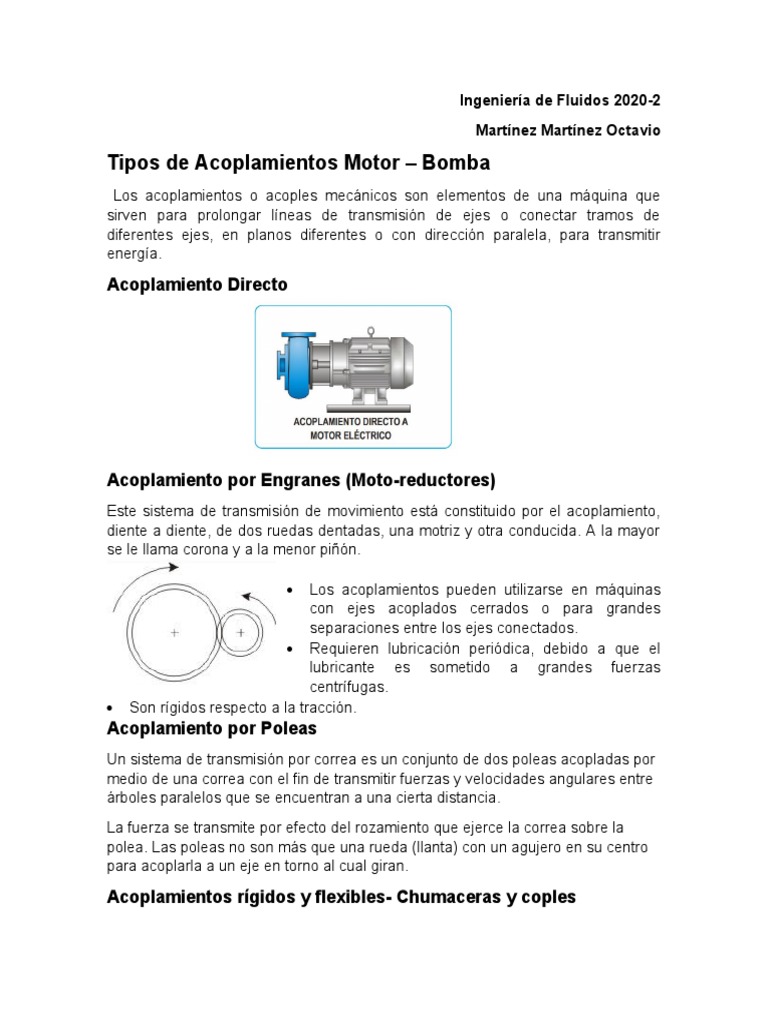 Tipos de Acoplamientos | PDF | Eje | Transmisión (Mecánica)