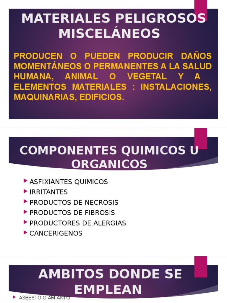 Materiales Peligrosos Misceláneos | PDF