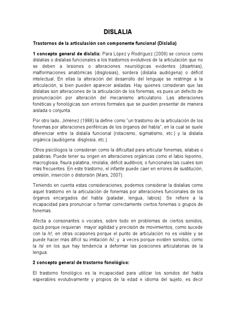 DISLALIA | PDF | Voz humana | Lingüística