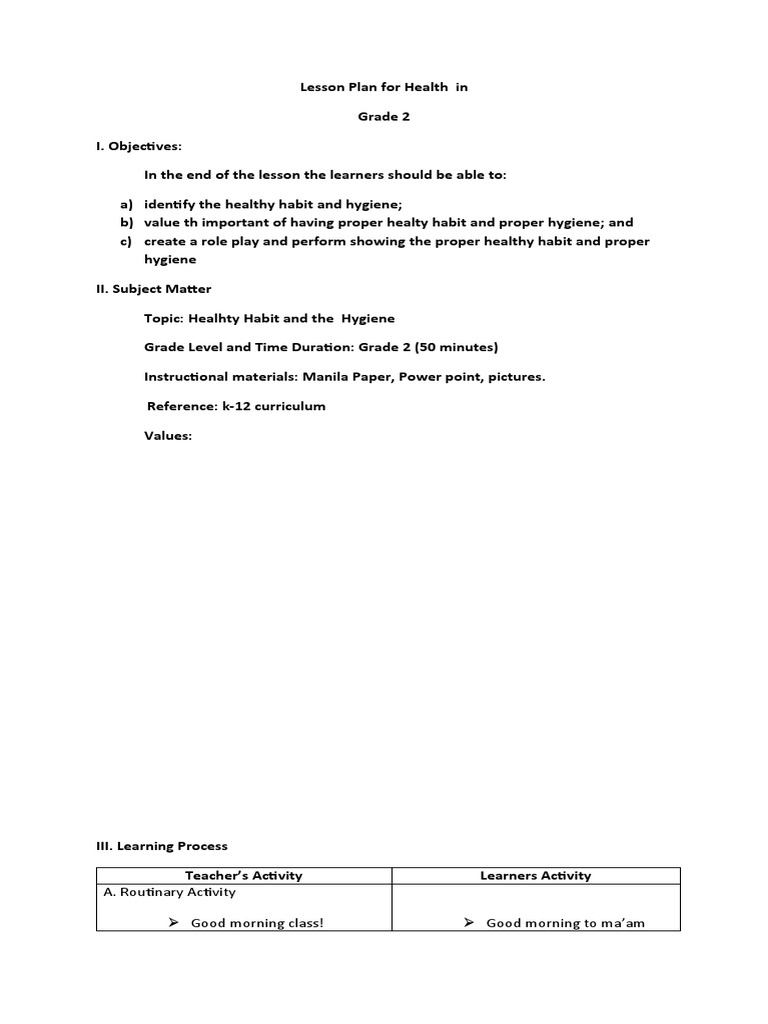A. Routinary Activity Good Morning Class! Good Morning To Ma'am | PDF ...