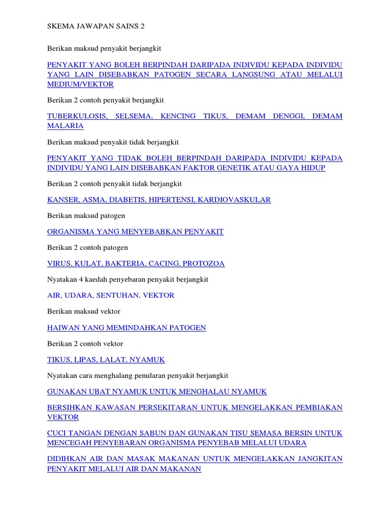 SKEMA JWPN KUIZ SAINS 2a PDF | PDF