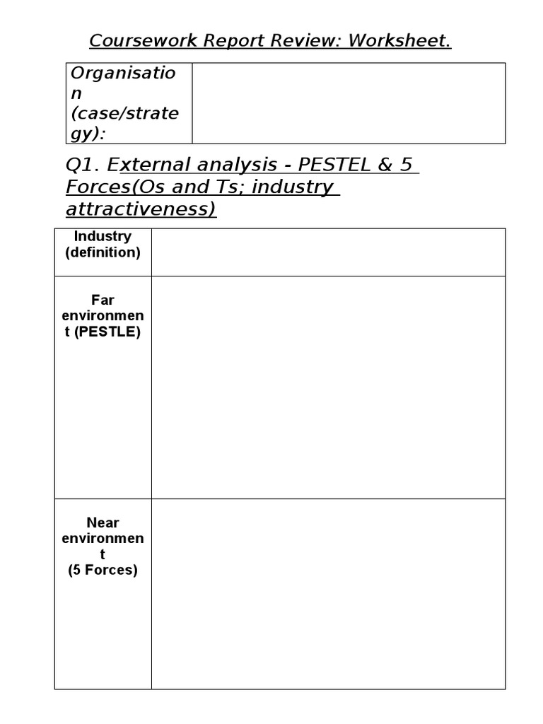 Coursework Review Worksheet | PDF | Computers