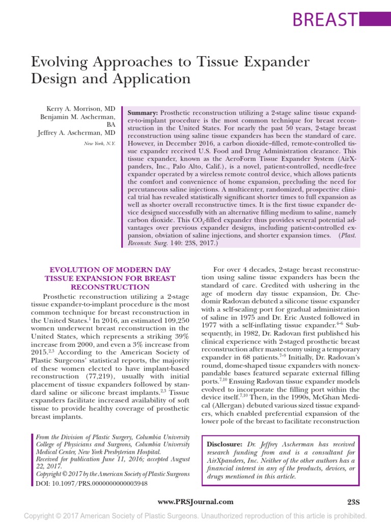 Evolving Approaches To Tissue Expander Design and Application | PDF ...