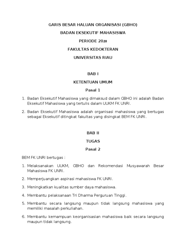 S4.2. GBHO BEM FK UNRI Dan SK 2020 | PDF