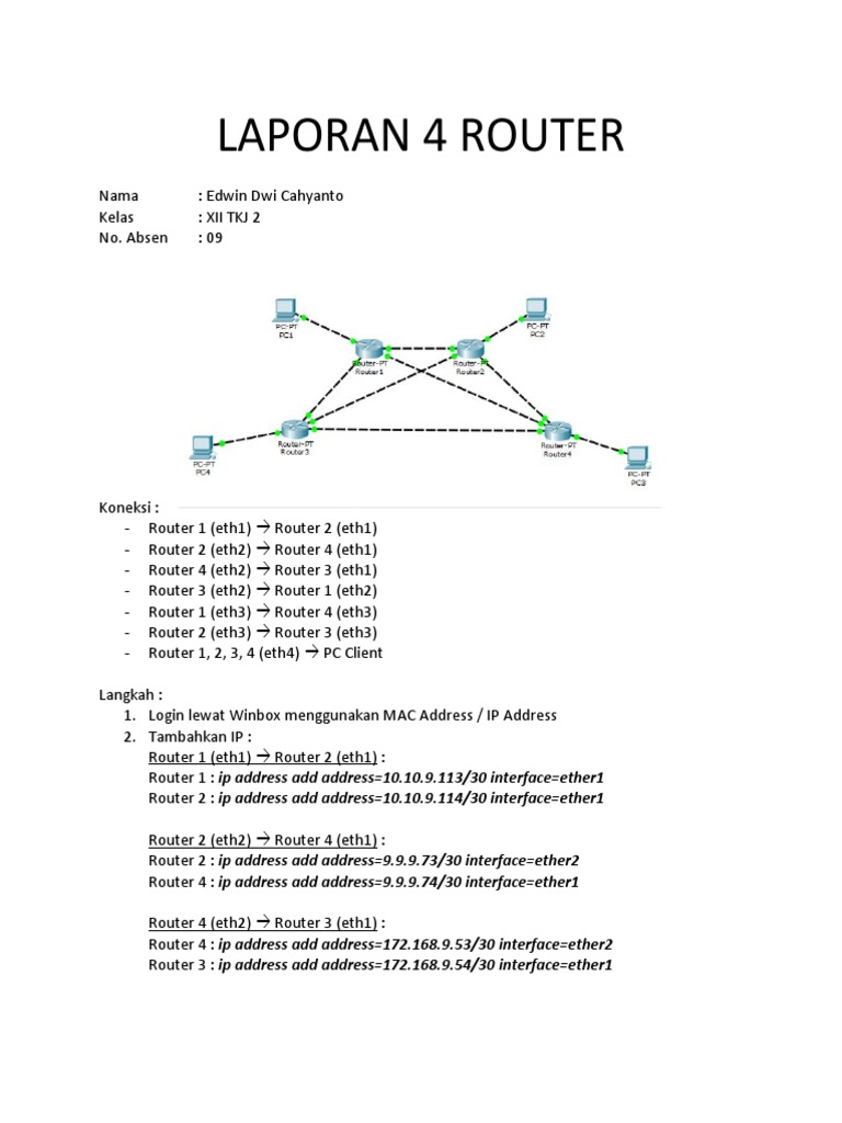 Laporan 4 Router | PDF | Router (Computing) | Internet Protocols