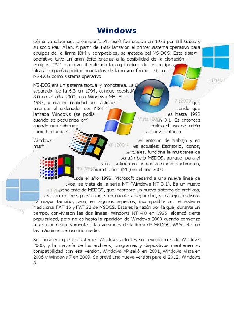 Historia de Windows | PDF | Microsoft Windows | Microsoft