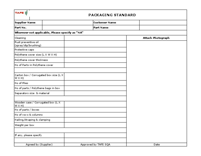 Format 15 - Packing Standard Agreement | PDF
