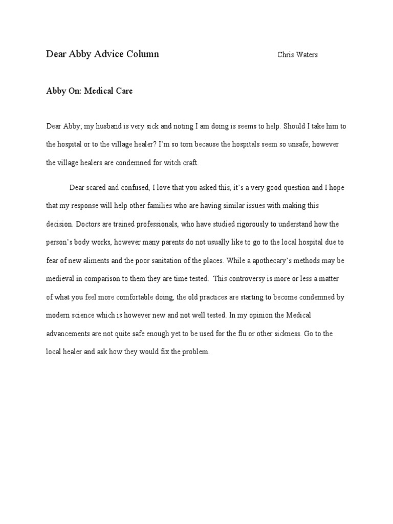 Dear Abby Advice Column | PDF | Age Of Enlightenment | Foods