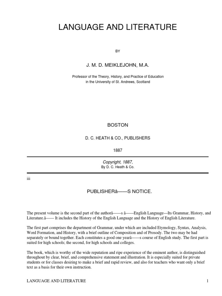 A Brief History of The English Language and Literature Vol 2 of 2 by ...