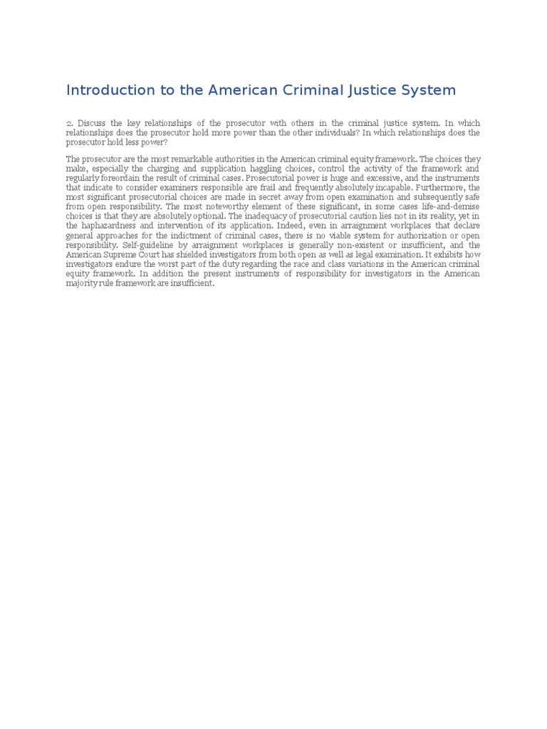 Introduction To The American Criminal Justice System | PDF | Politics ...