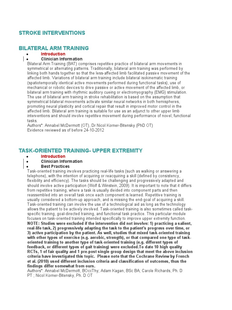 Stroke - OT EB Stroke Interventions | Download Free PDF | Hypertension ...