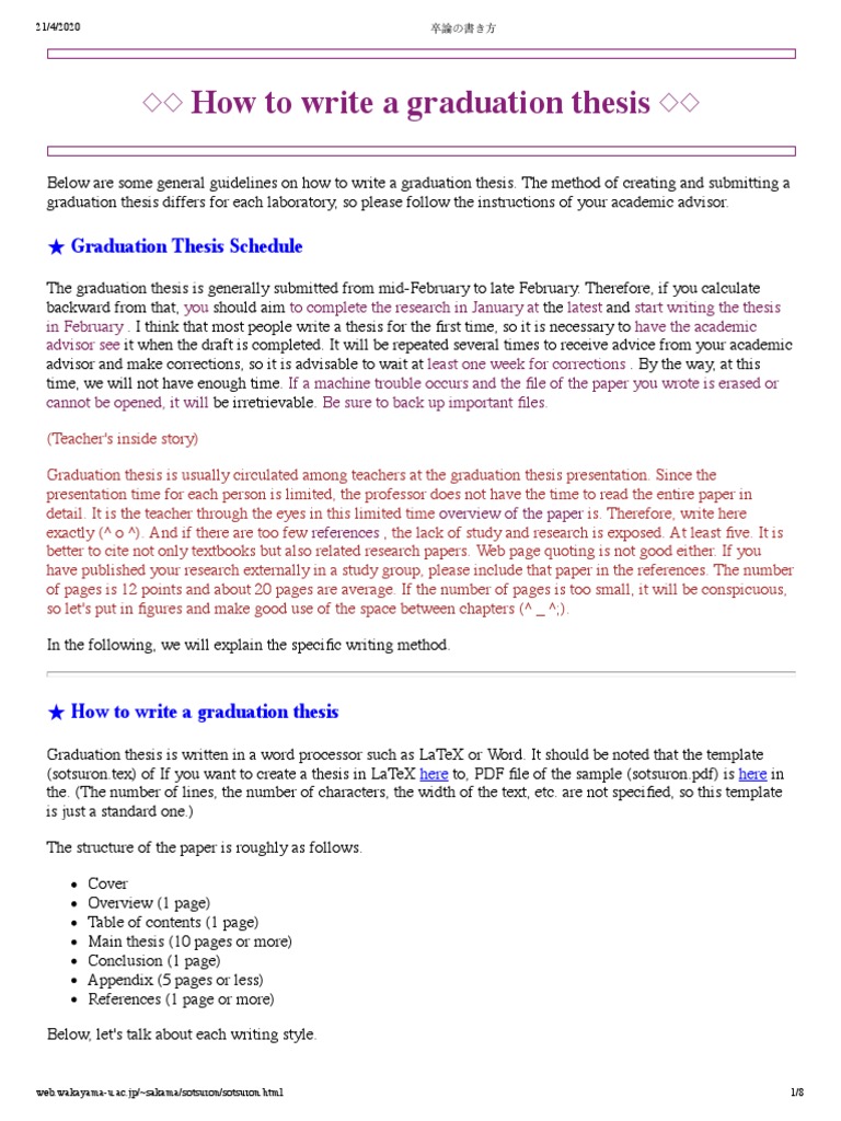 Graduation Thesis Writing Guide | PDF | Thesis | Lecture