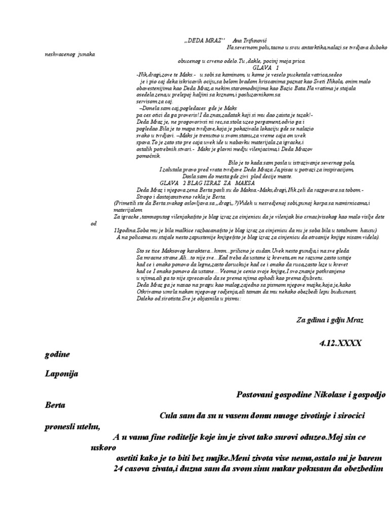 DEDA MRAZ Ana Trifunovic | PDF