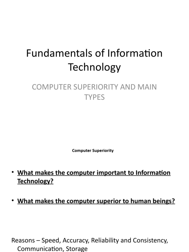 Computer Superiority and Main Types | PDF | Desktop Computer | Personal Computers