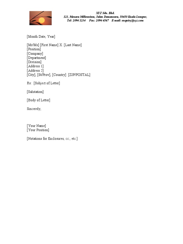 General Letter Template | PDF