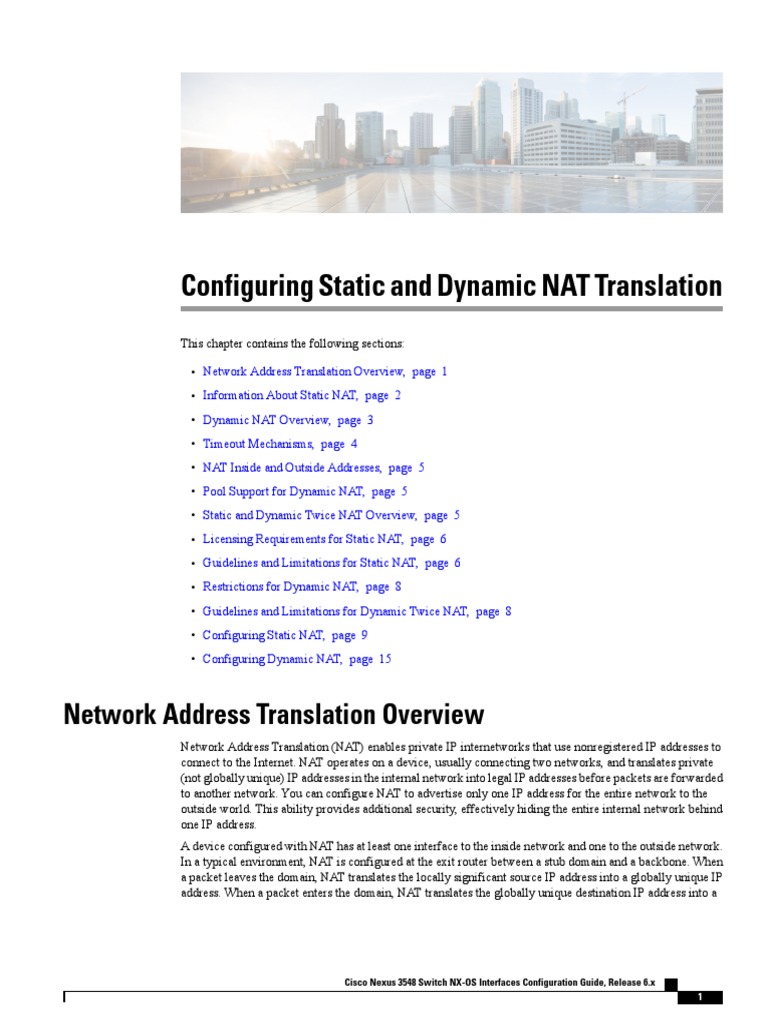 Configuring Static and Dynamic Nat Translation | PDF | Ip Address | Transmission Control Protocol