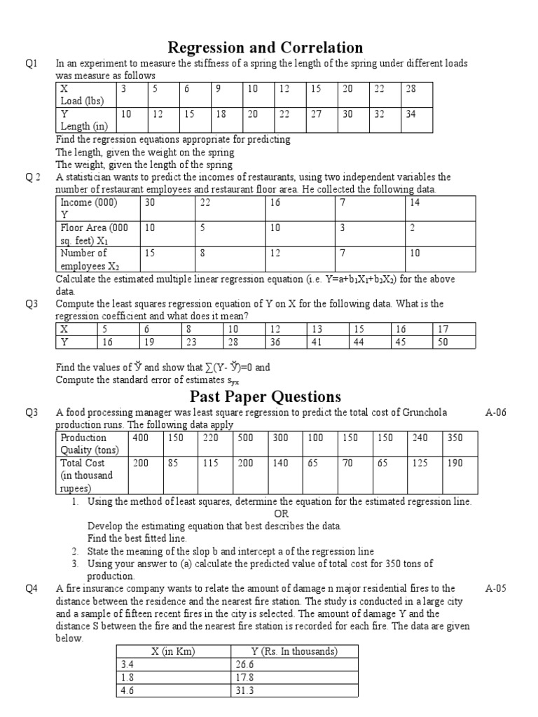 Regression and Correlation | PDF | Regression Analysis | Linear Regression