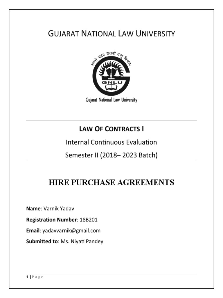 Understanding Hire Purchase Agreements | PDF | Financial Transaction ...