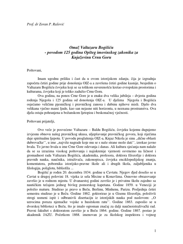 Zoran Rasovic - Omaz Bogisicu | PDF